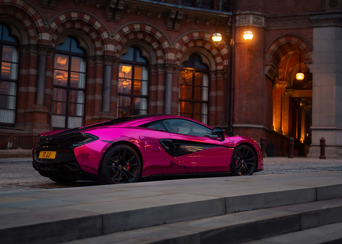 'Pink McLaren 570s in London ' Poster, picture, metal print, paint by ...