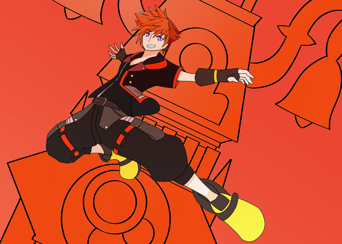 'Kingdom Hearts Sora Action Pose' Poster, picture, metal print, paint ...