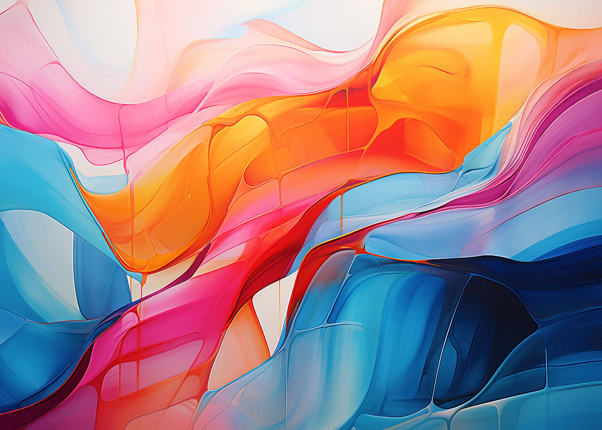 'Abstract Colorful Fluid Painting' Poster, picture, metal print, paint ...