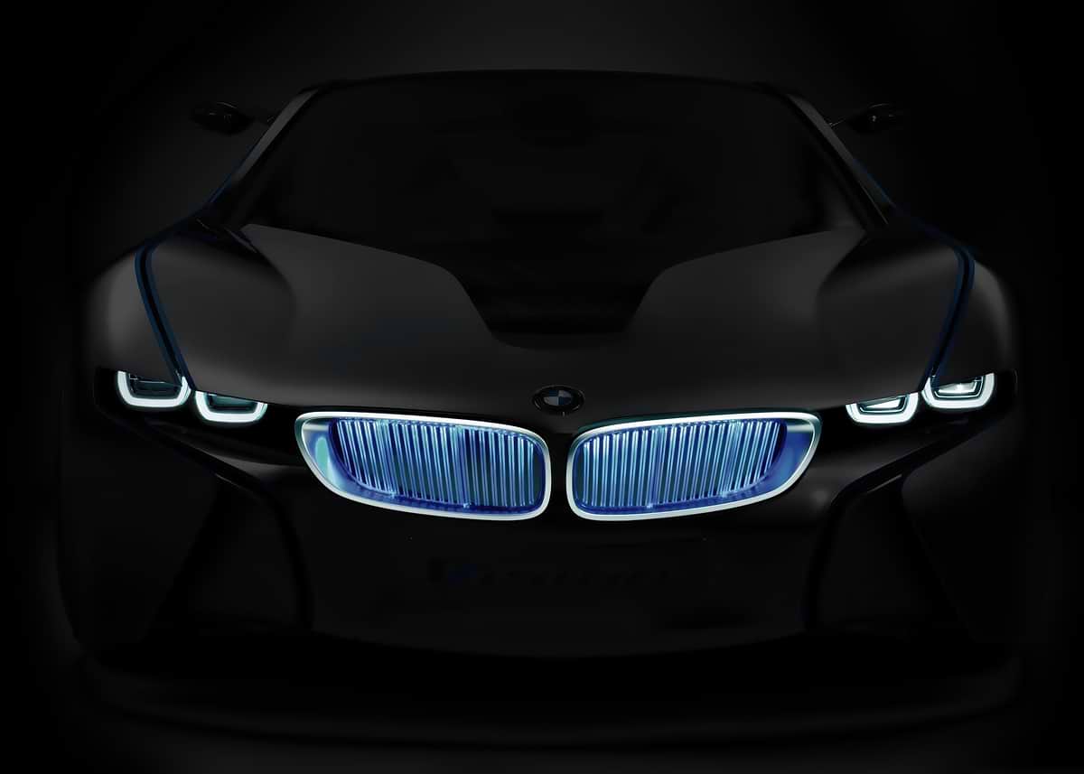 'Sleek Black BMW Front View' Poster, picture, metal print, paint by RA9 ...
