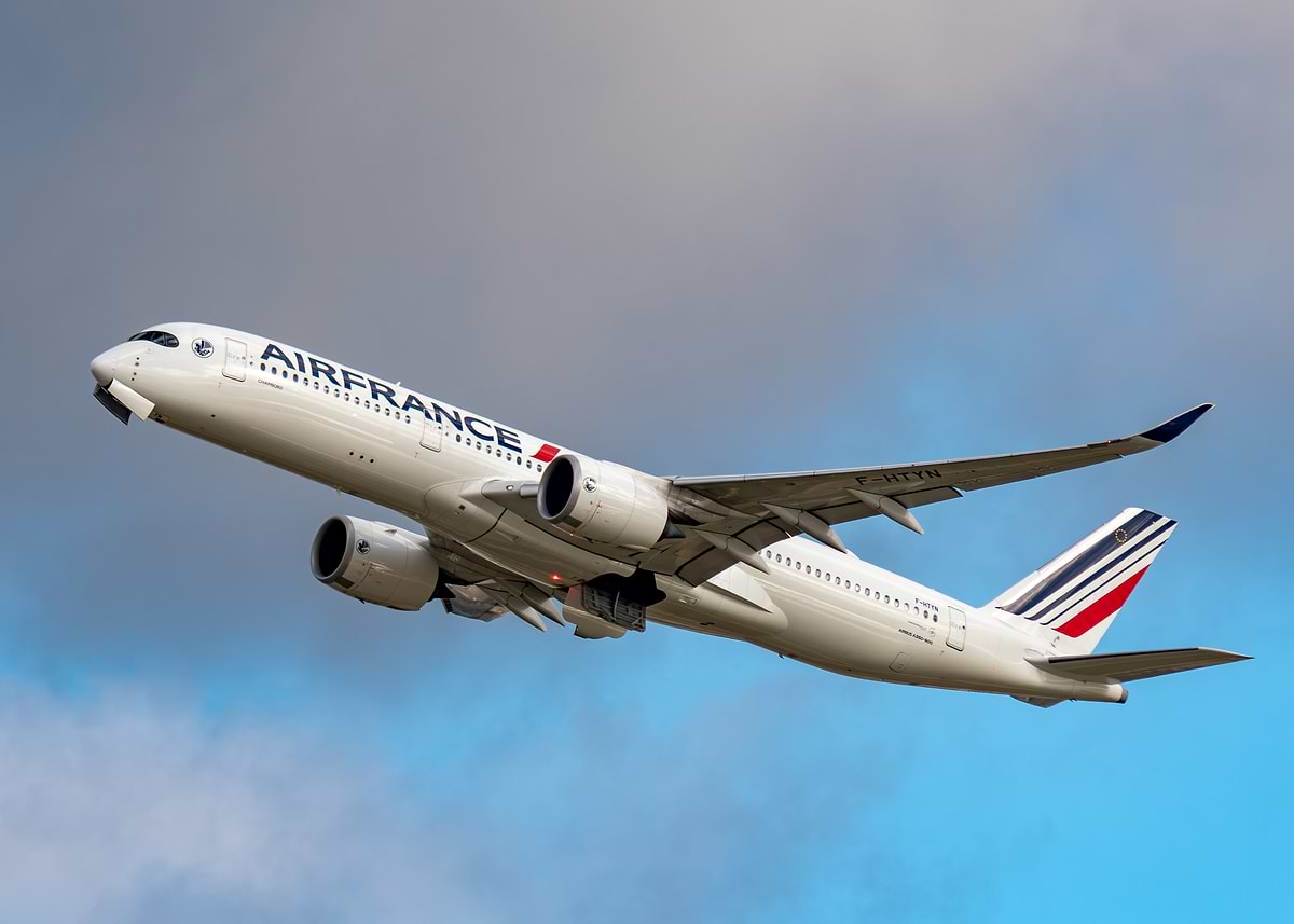 'Air France A350 Taking Off' Poster, picture, metal print, paint by ...