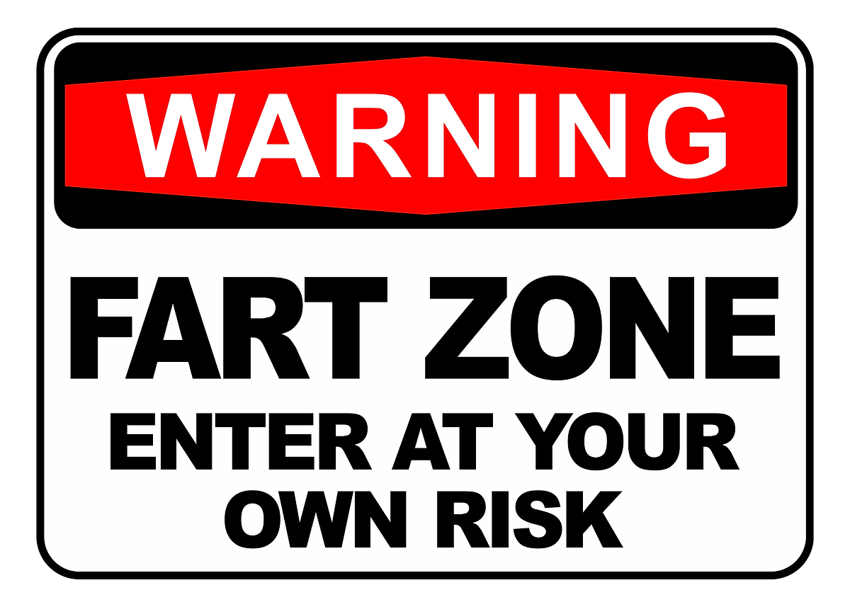 'Fart Zone Funny Warning Sign' Poster, picture, metal print, paint by ...
