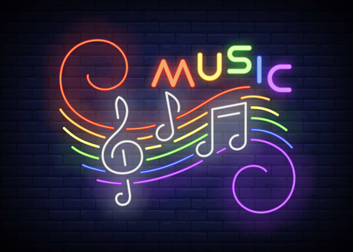 'Neon Music Sign' Poster, picture, metal print, paint by MaNia ...