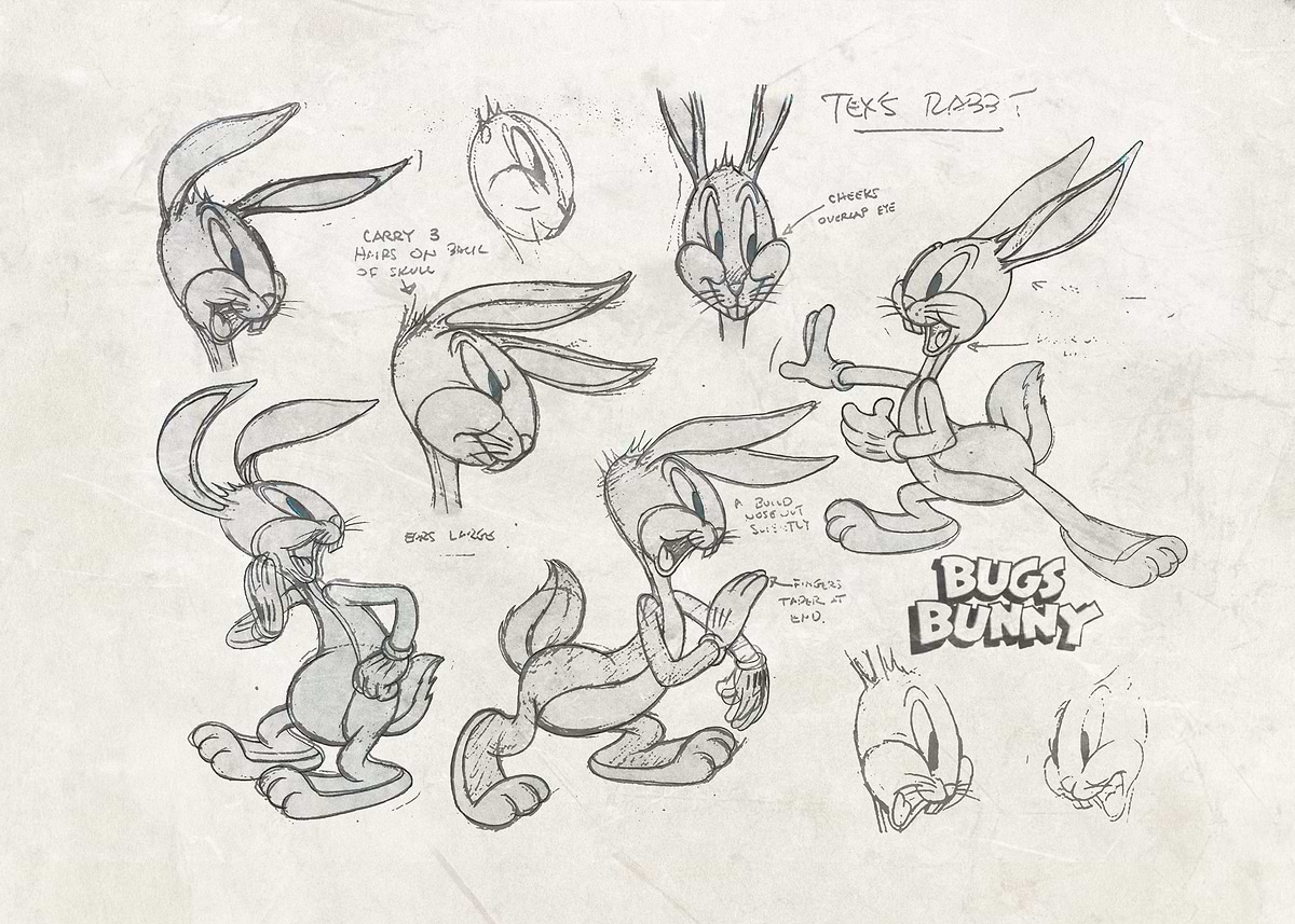 'Bugs Bunny Character Model Sheet' Poster, picture, metal print, paint ...