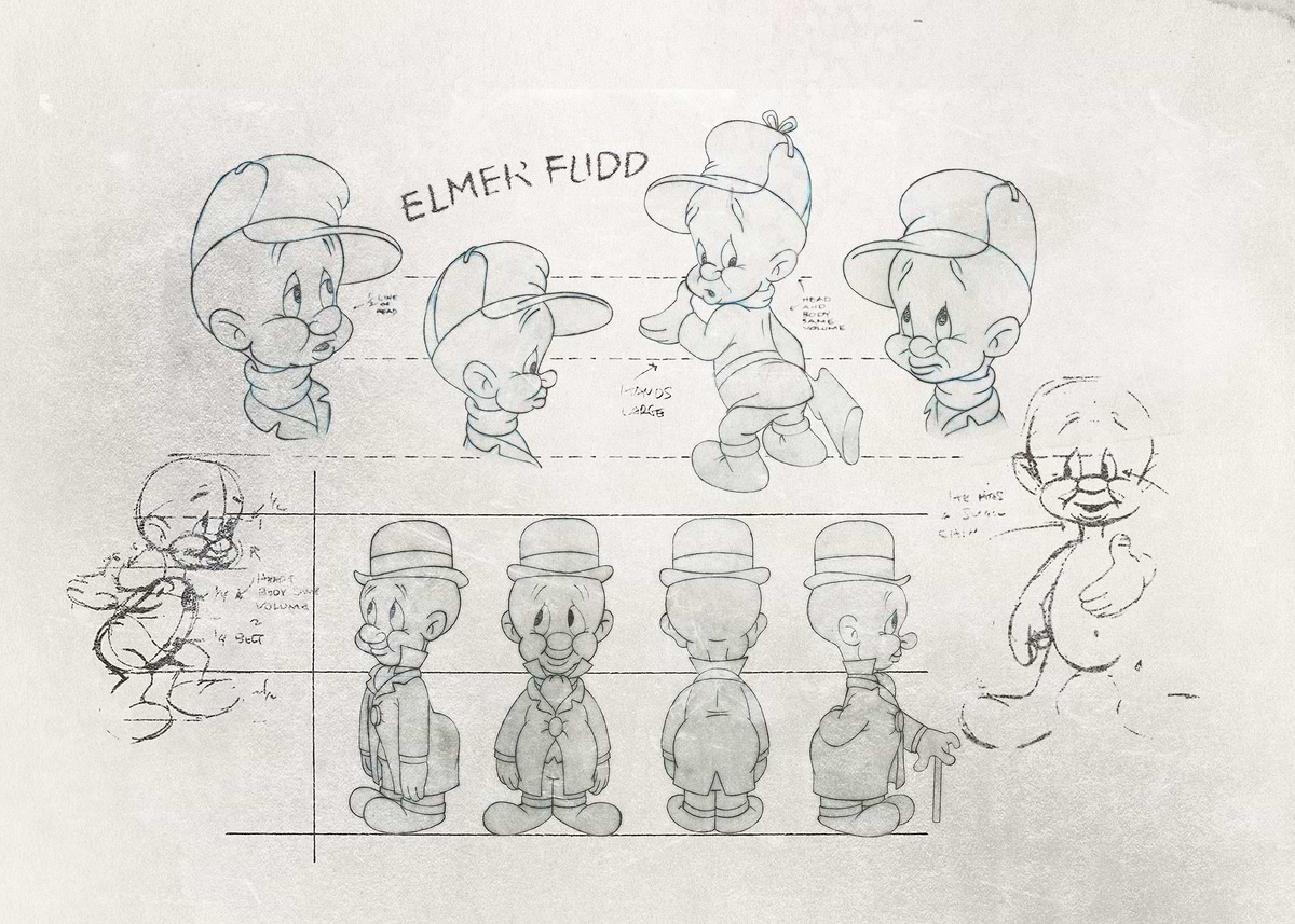 'Elmer Fudd Character Design Evolution' Poster, picture, metal print ...