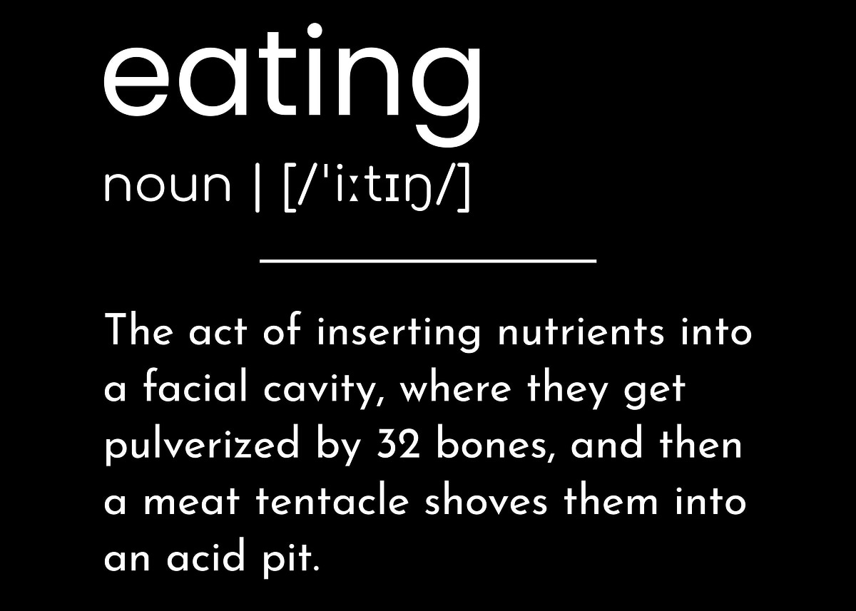 'Hilarious Scientific Eating Definition, Biology' Poster, picture ...