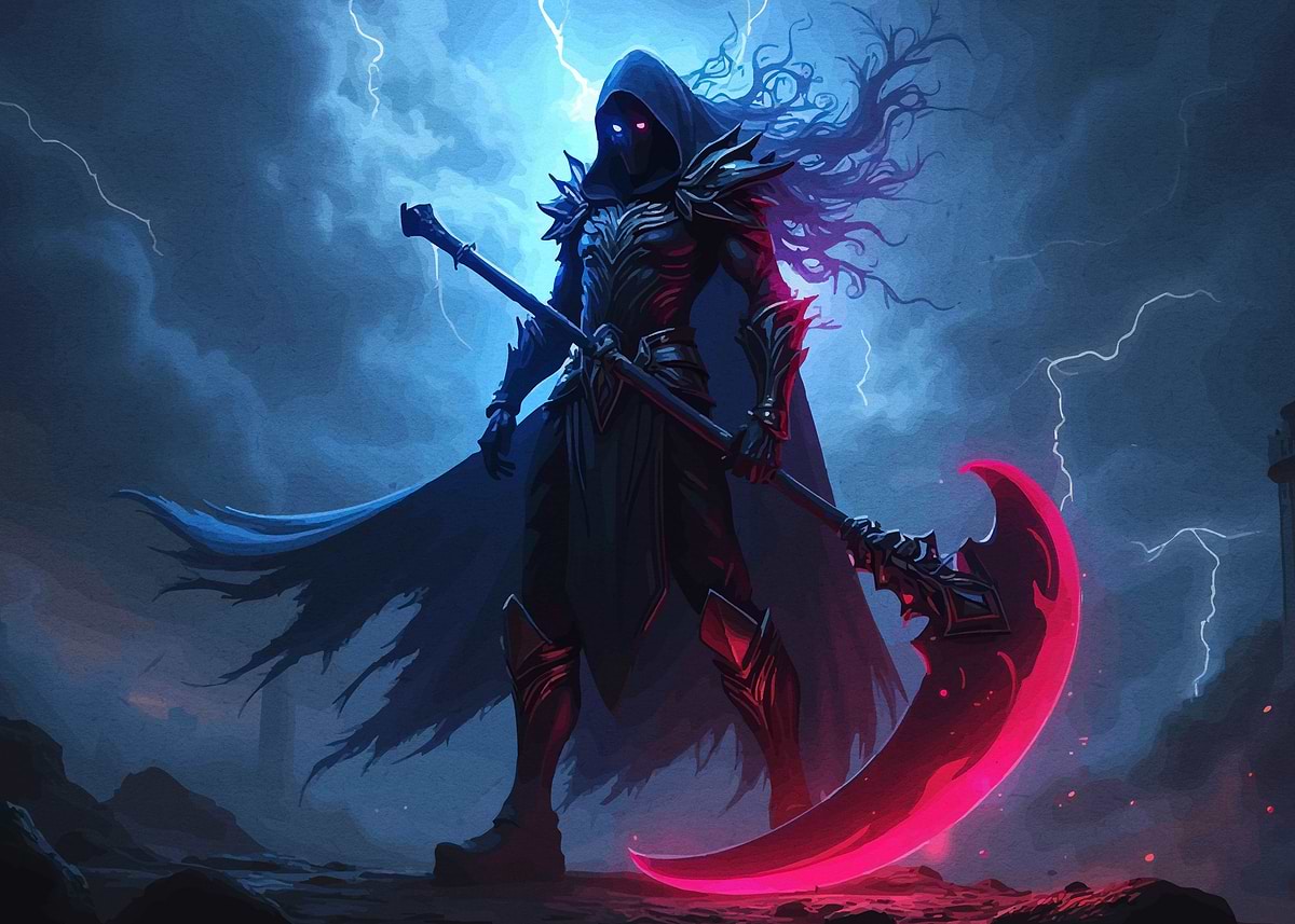 'Grim Reaper Scythe Storm' Poster, picture, metal print, paint by Chloe ...