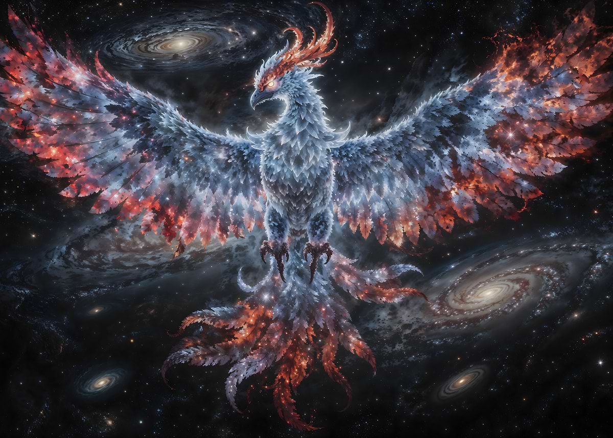 'Cosmic Phoenix' Poster, picture, metal print, paint by HyperArt | Displate