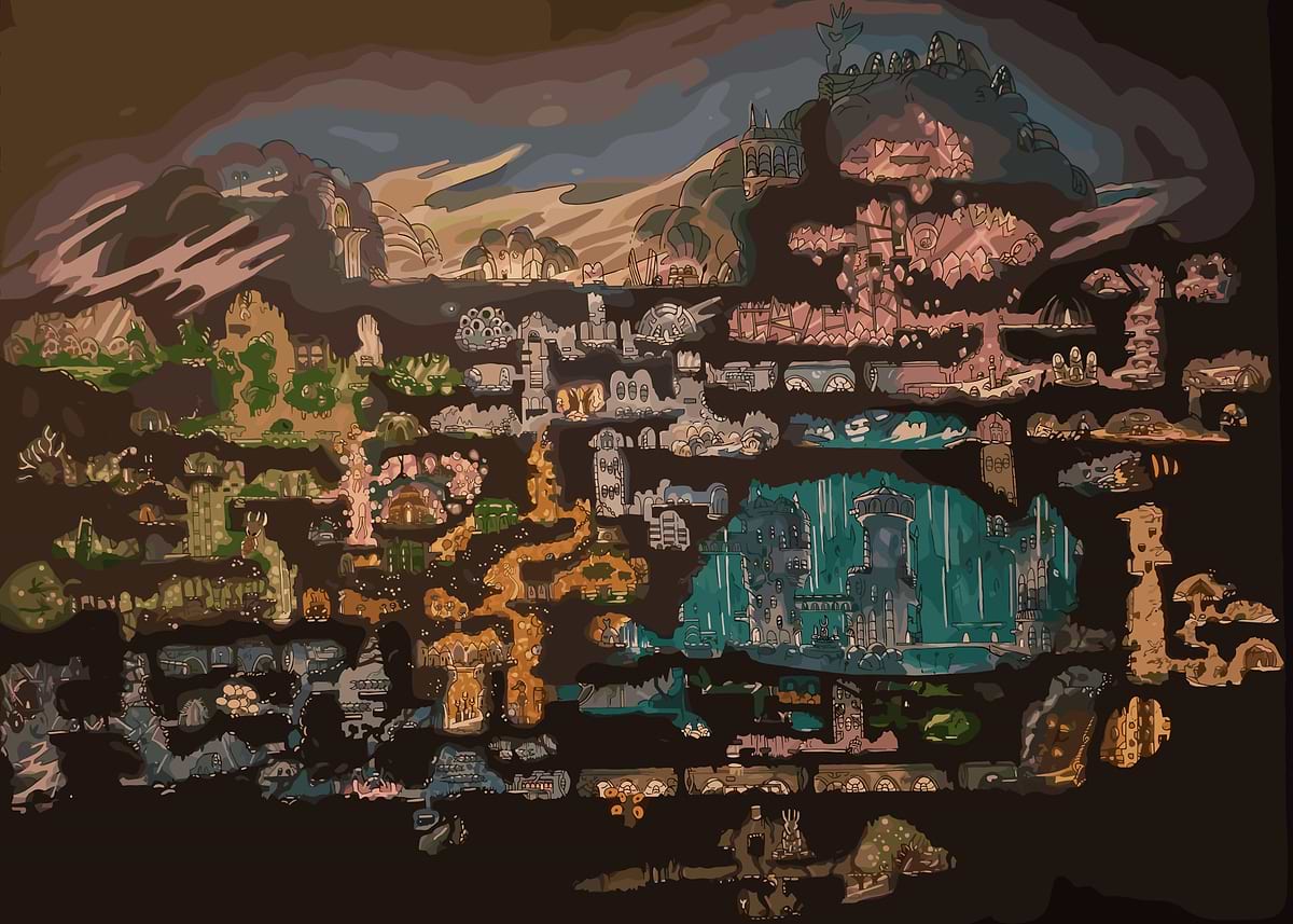 'Fantasy World Map Illustration' Poster, picture, metal print, paint by ...