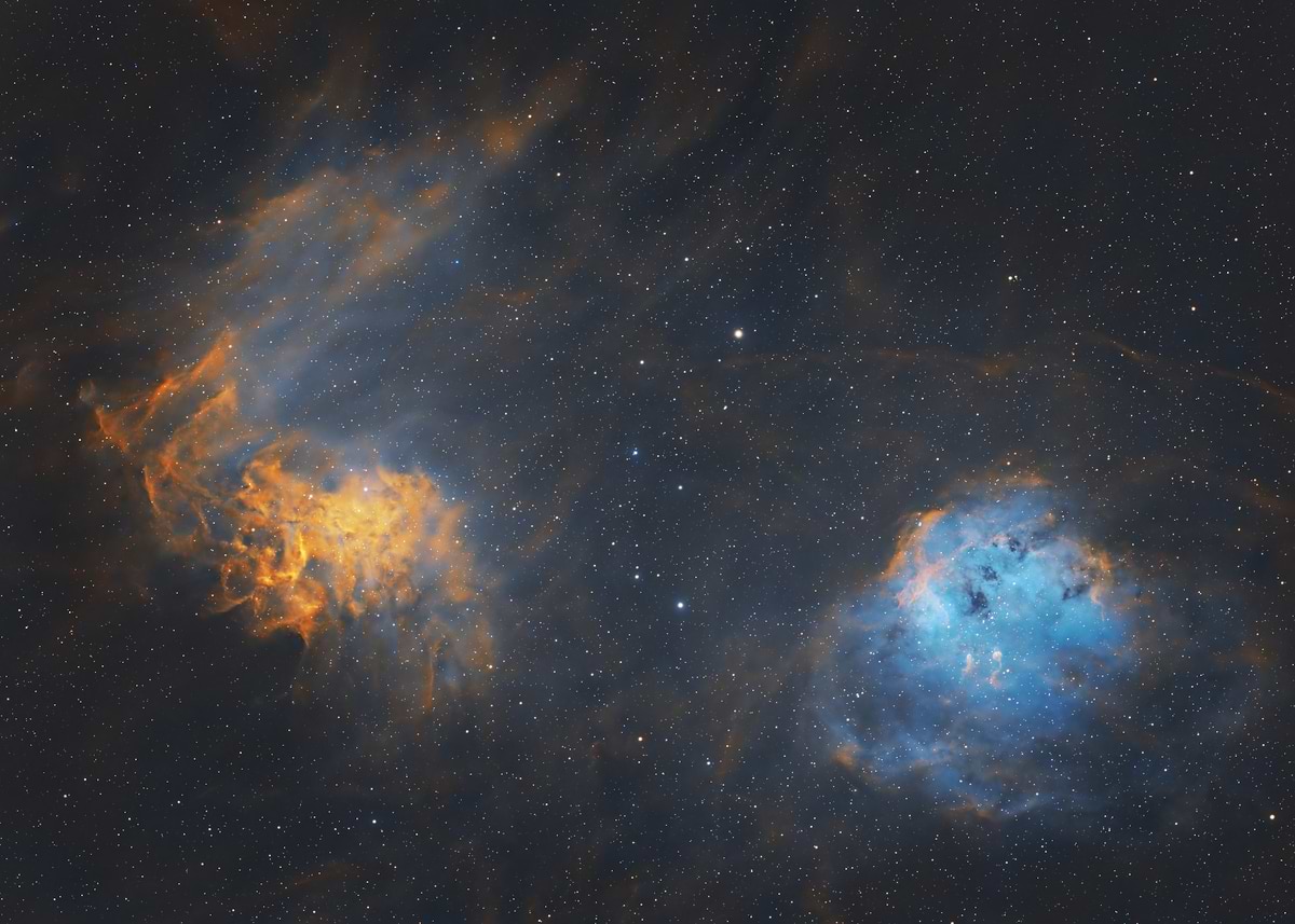 'IC405 & IC410 - Flaming Star & Tadpole Nebulae' Poster, picture, metal ...