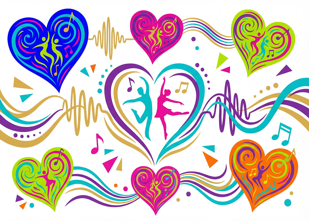 'Dancing Hearts Music' Poster, picture, metal print, paint by Karl ...