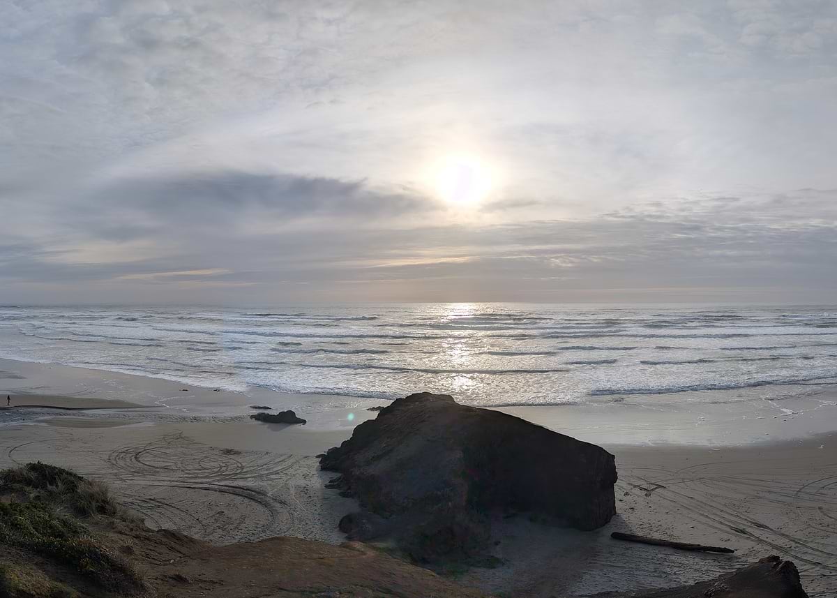 'Coastal Sunset with Rock Formation' Poster, picture, metal print ...