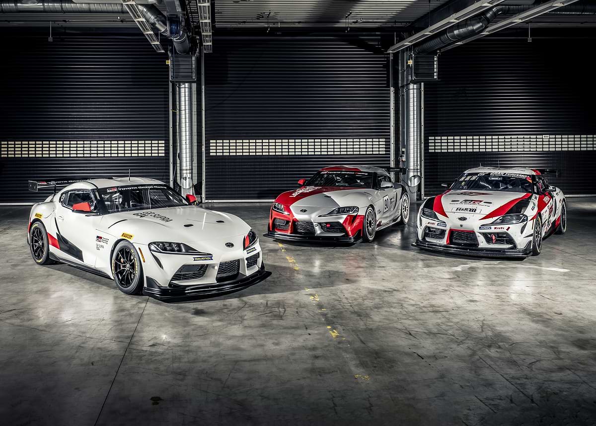 'Three Toyota GR Supra Race Cars' Poster, picture, metal print, paint ...