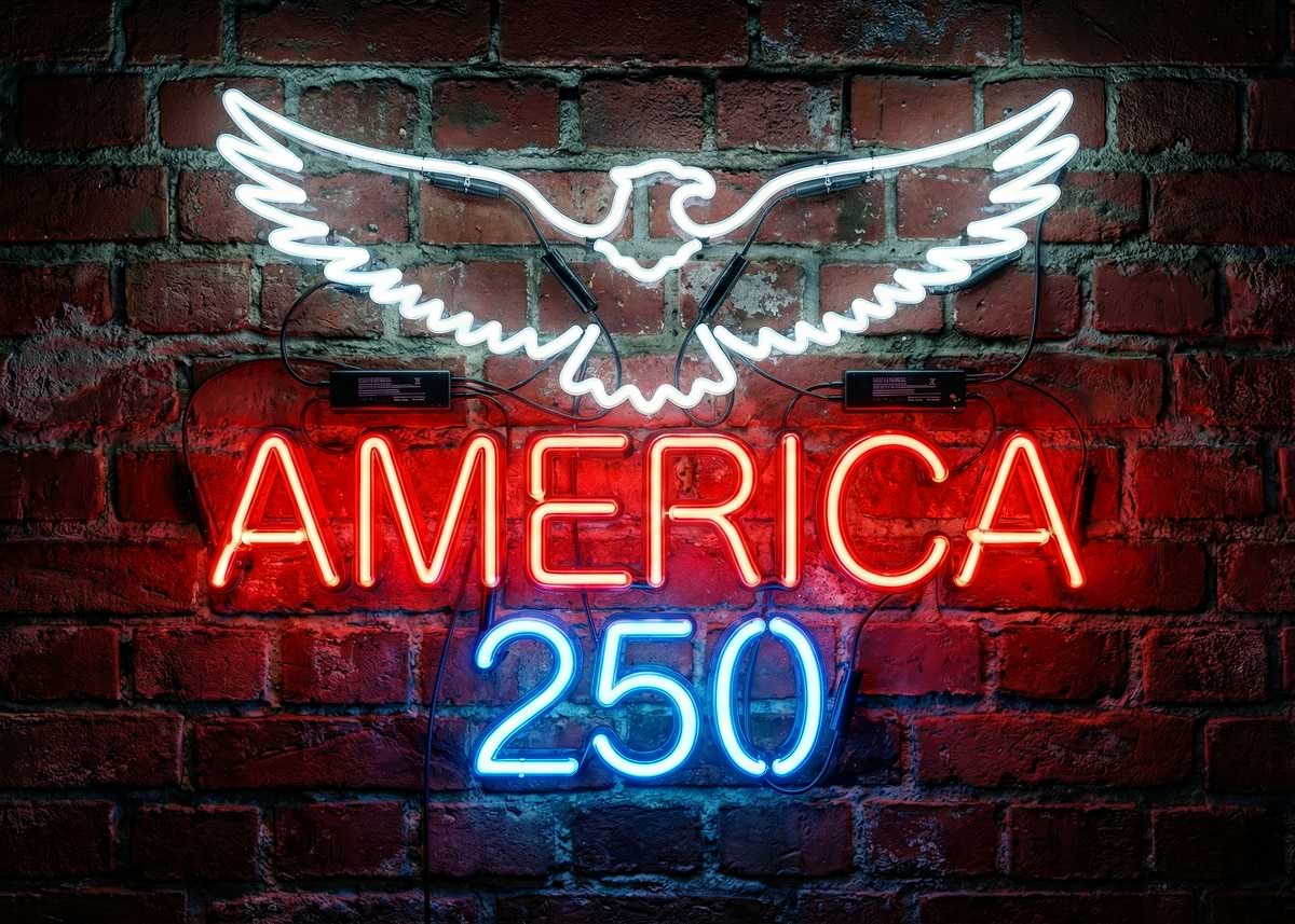'America 250 Neon Sign Art | Electric Patriotic Bar Sign Design | 1776 ...