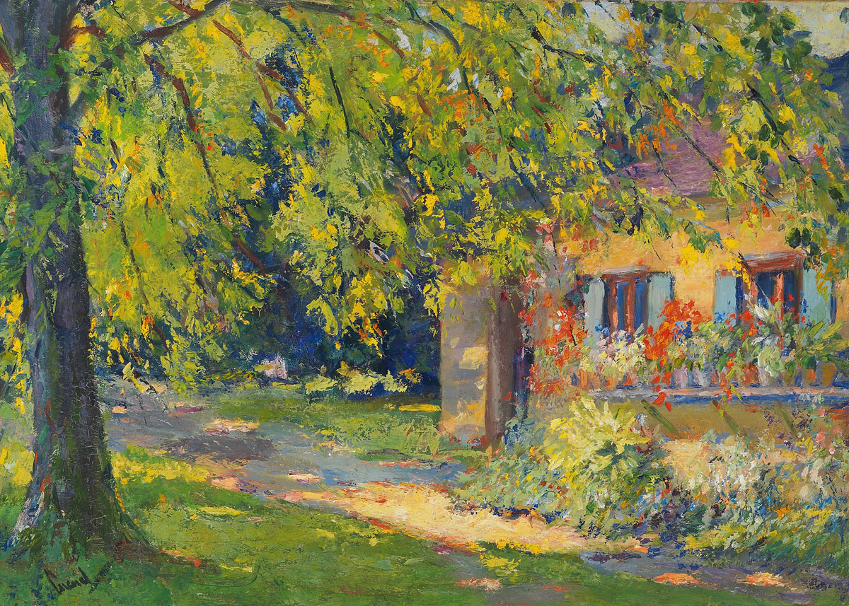 'Impressionistic House in Summer Landscape' Poster, picture, metal ...