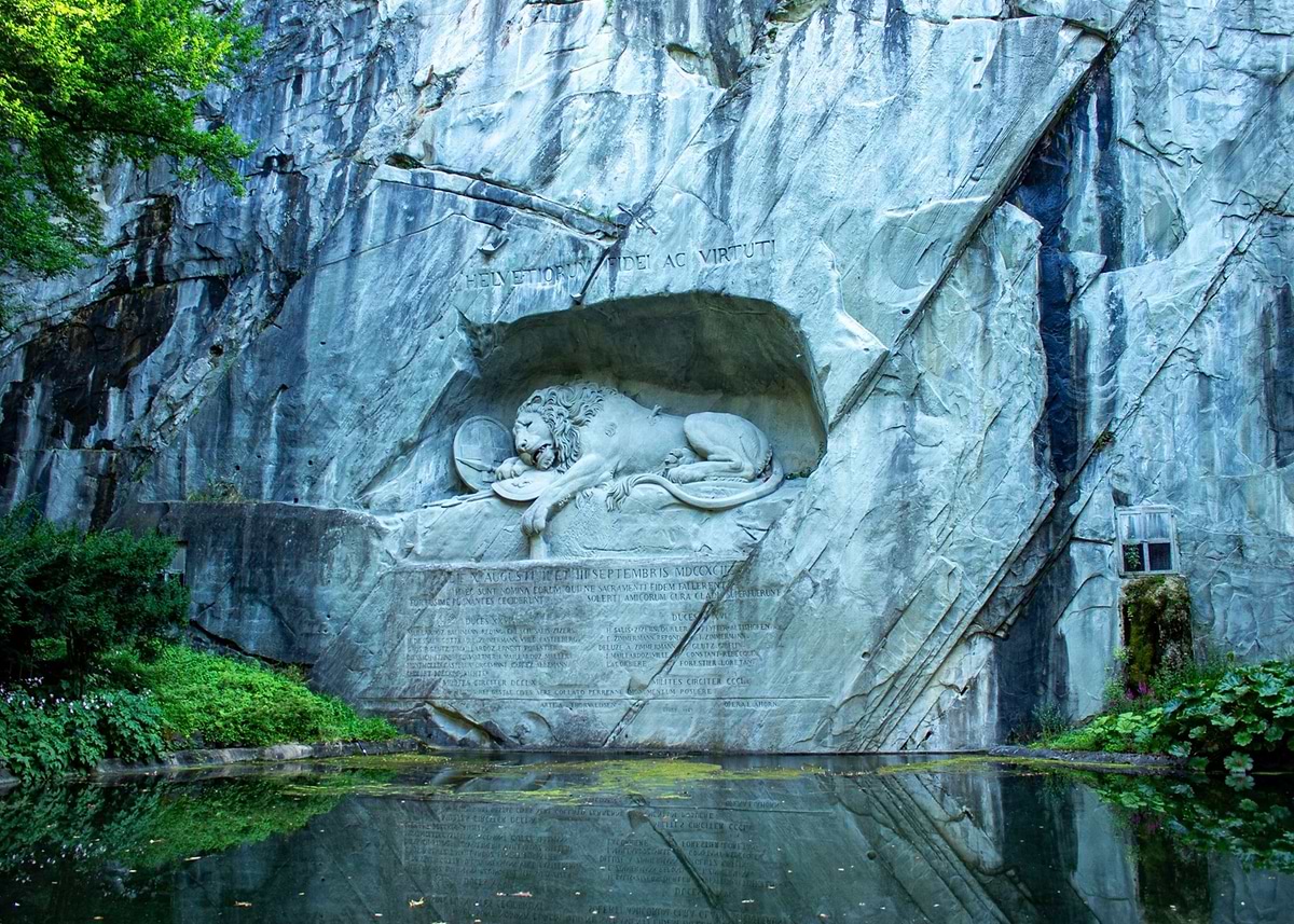 'Lion Monument in Lucerne, Switzerland' Poster, picture, metal print ...