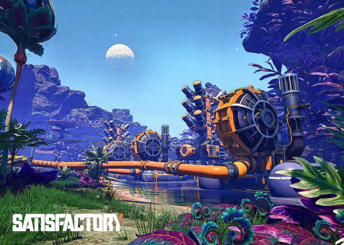 'Satisfactory Game Landscape' Poster, picture, metal print, paint by ...