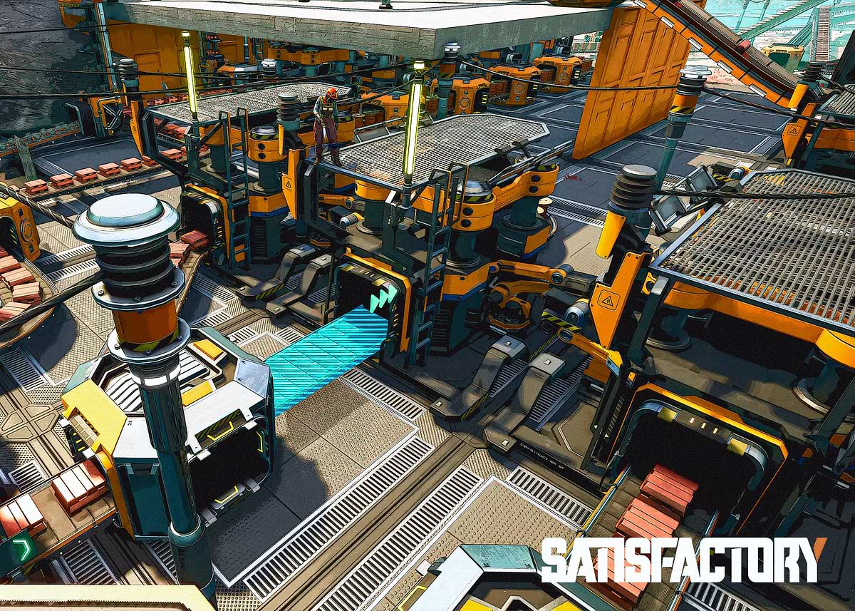 'Satisfactory Game Factory Interior' Poster, picture, metal print ...