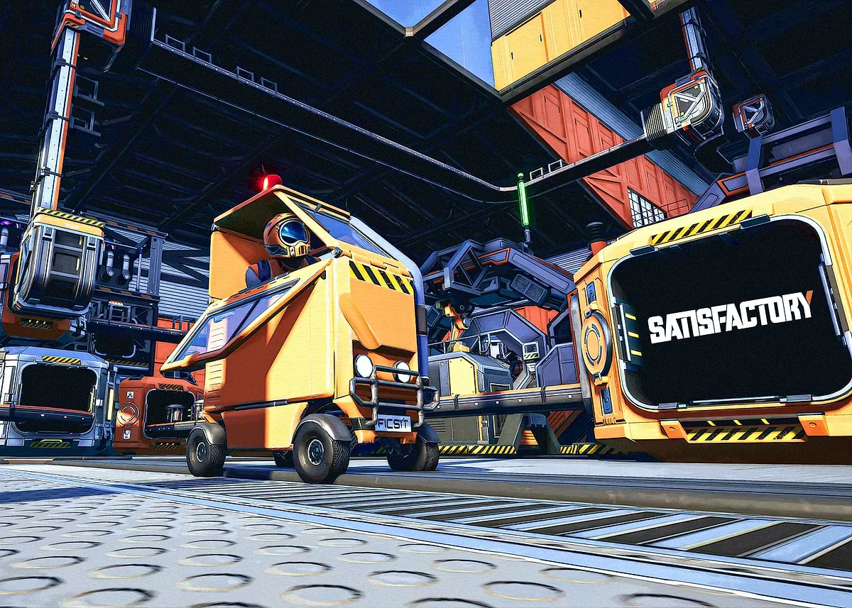 'Satisfactory Game Industrial Scene' Poster, picture, metal print ...
