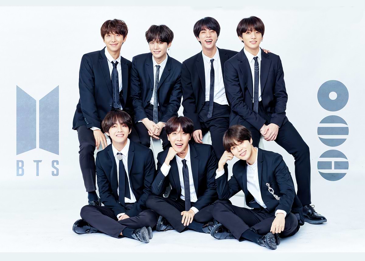 'BTS Group Portrait in Suits' Poster, picture, metal print, paint by ...