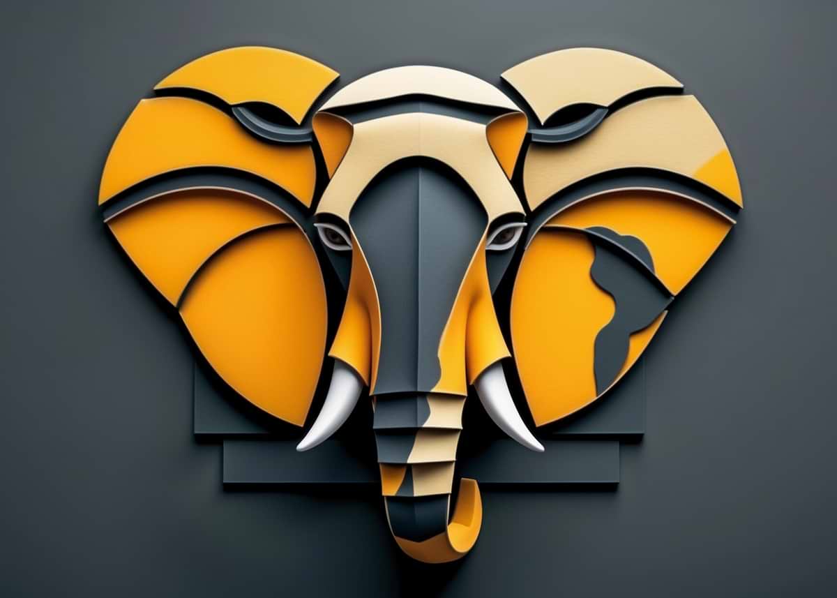 'Abstract Elephant Head Art' Poster, picture, metal print, paint by ...