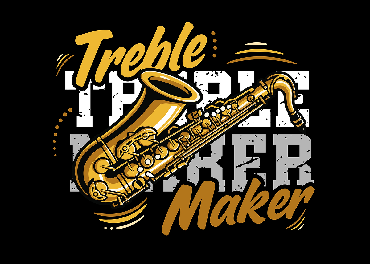 'Treble Maker Saxophone Graphic' Poster, picture, metal print, paint by ...