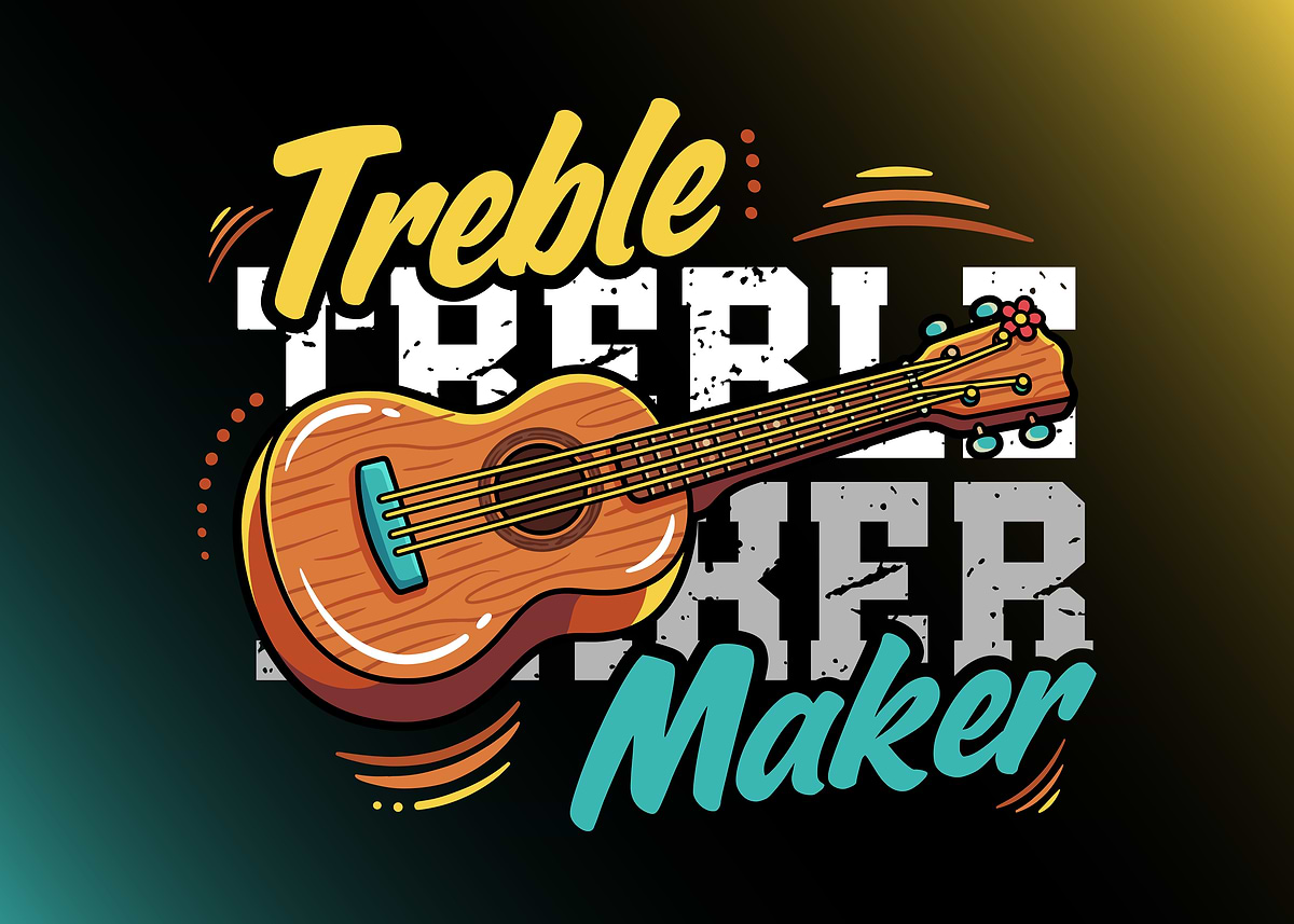 'Treble Maker Ukulele Graphic' Poster, picture, metal print, paint by ...