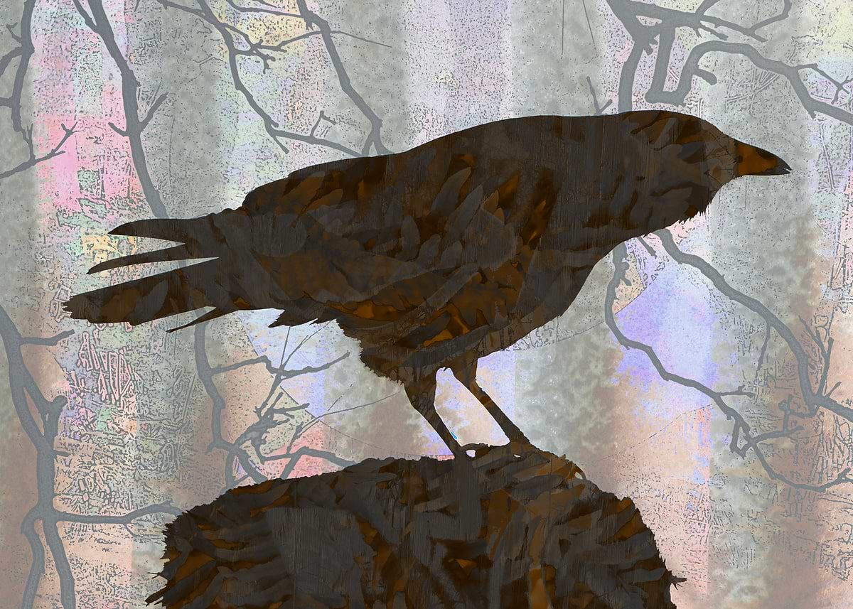 'Autumns Crow' Poster, picture, metal print, paint by Robert Ball ...
