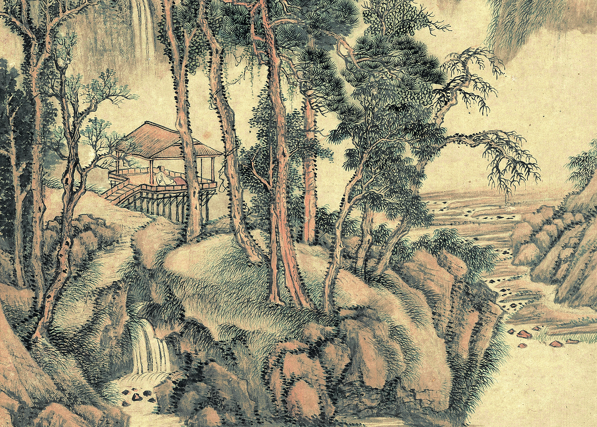 'Chinese Trees Landscape Painting Wang Hui' Poster, picture, metal ...