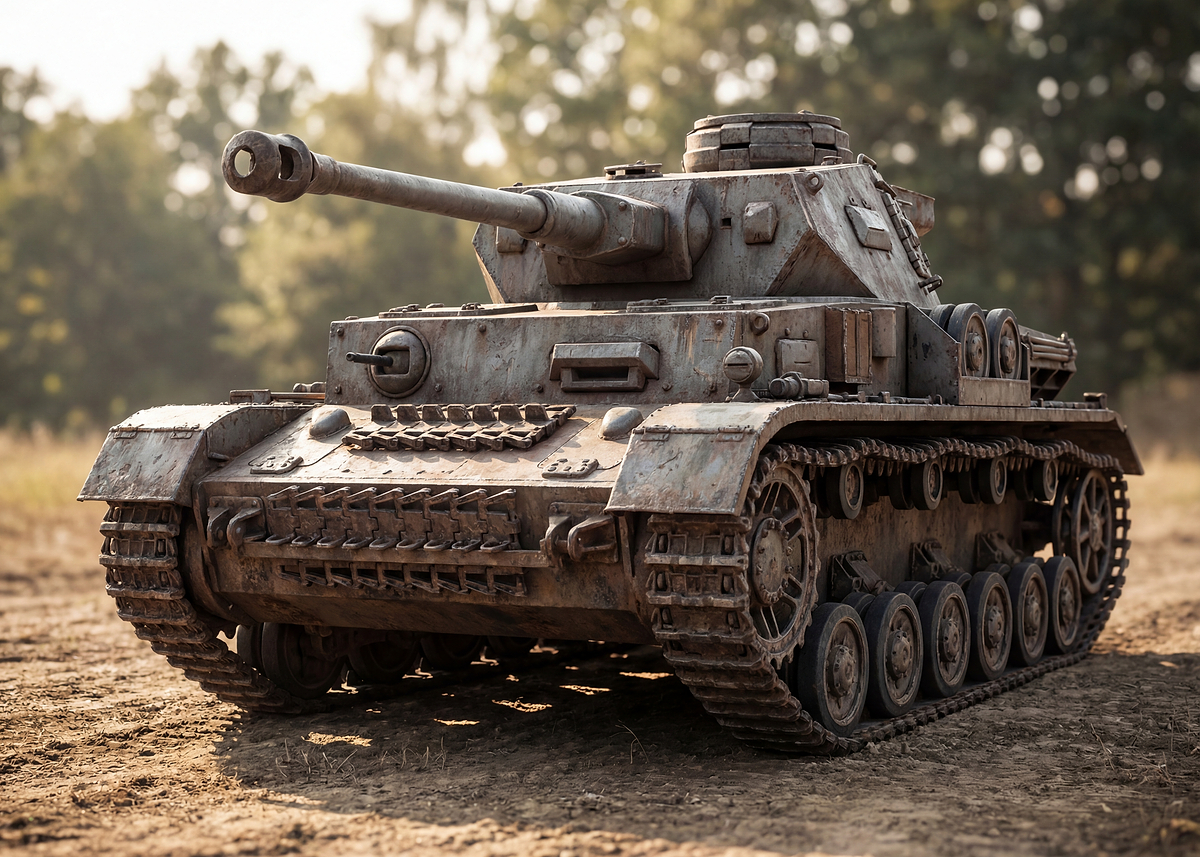 'Panzer IV Tank in Field' Poster, picture, metal print, paint by ...