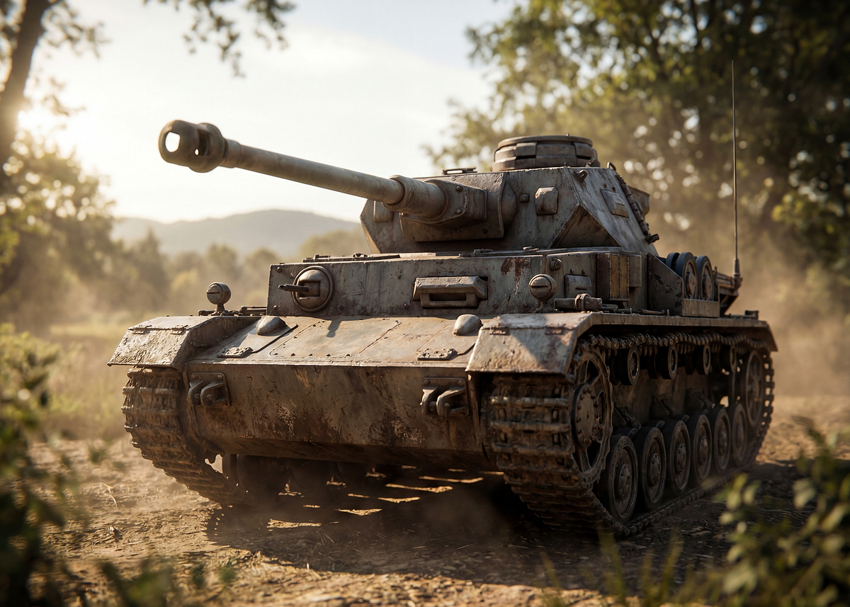 'Panzer IV Tank in Field' Poster, picture, metal print, paint by ...