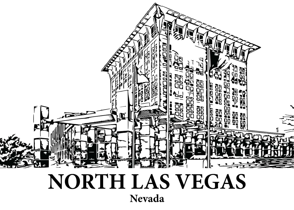 'North Las Vegas Nevada Streetscape Drawing' Poster, picture, metal ...