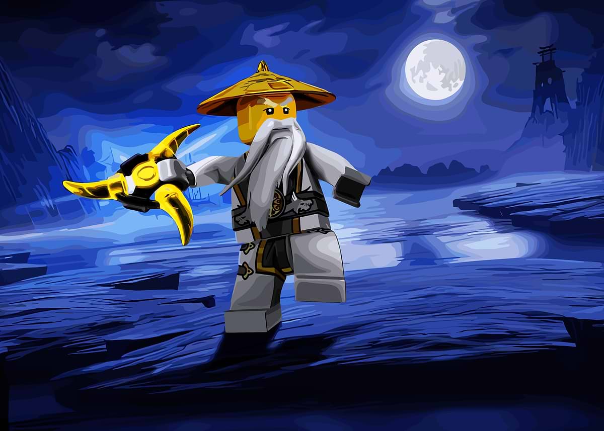 'Ninjago Master Wu with Golden Weapon' Poster, picture, metal print ...