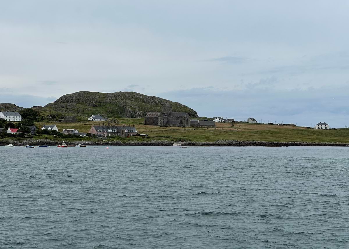 'Coastal Village Landscape with Water View, Iona, Scotland' Poster ...