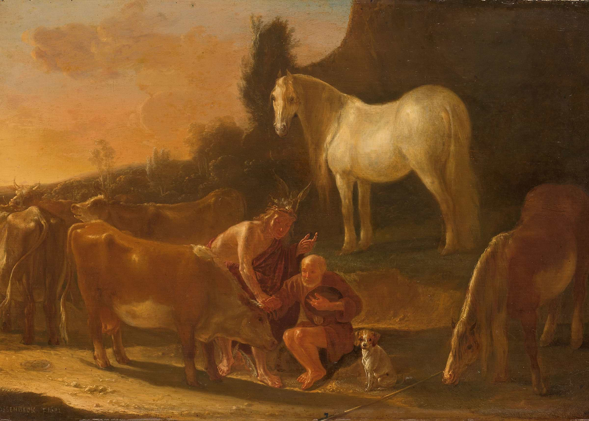 'Pastoral Scene with Figures and Animals' Poster, picture, metal print ...