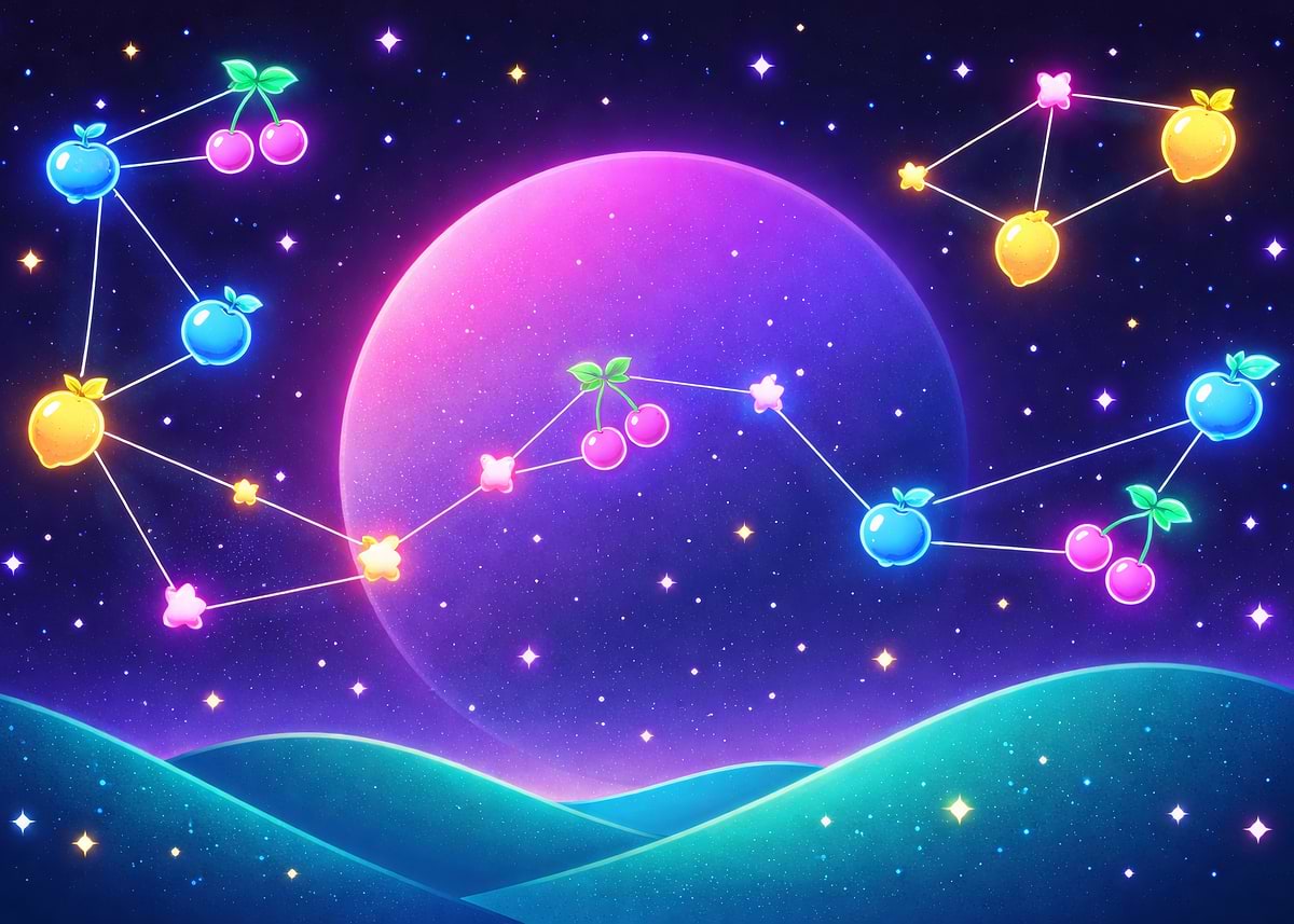 'Fruit Constellations in a Dreamy Landscape' Poster, picture, metal ...