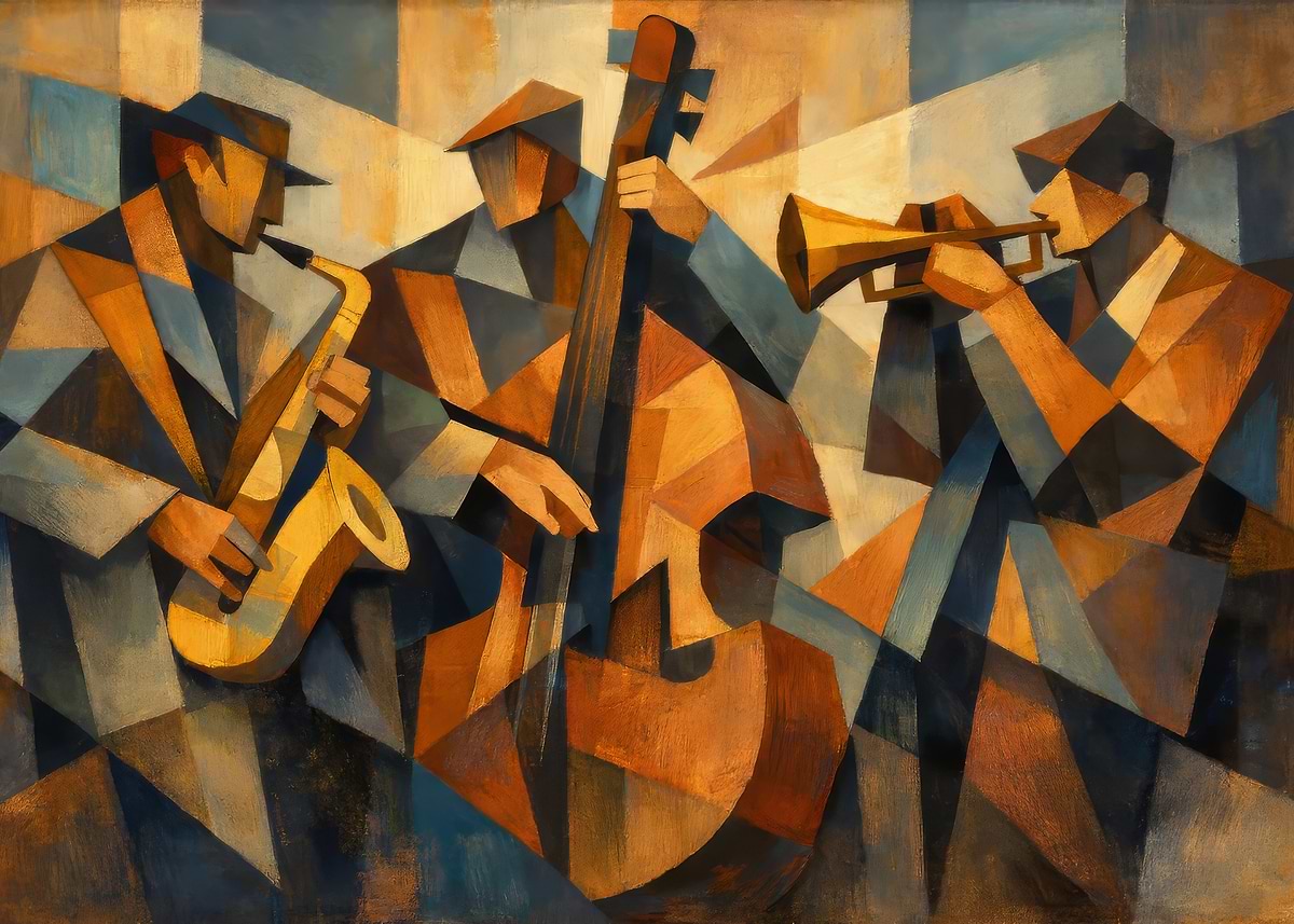 'Abstract Jazz Band Painting' Poster, picture, metal print, paint by ...