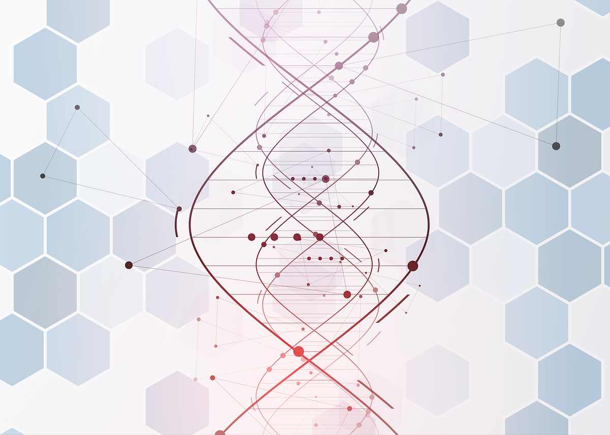 'Abstract DNA Helix with Hexagonal Pattern' Poster, picture, metal ...