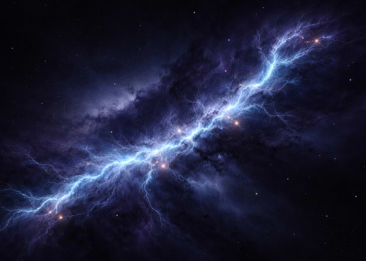 'Electric Nebula in Deep Space' Poster, picture, metal print, paint by ...