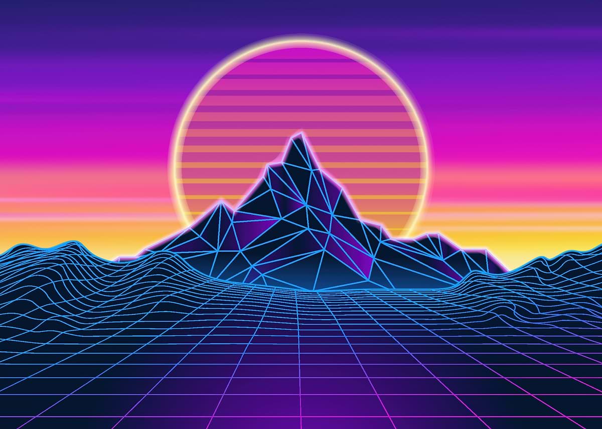 'Synthwave Landscape' Poster, picture, metal print, paint by ...