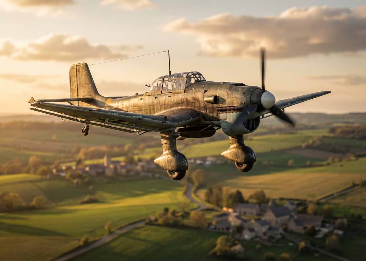 'Junkers Ju 87 Stuka Bomber Flying' Poster, picture, metal print, paint ...
