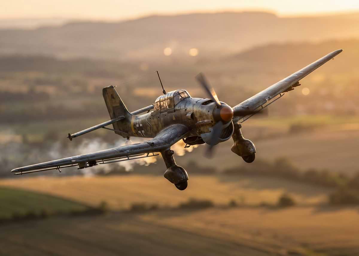 'WWII German Stuka Dive Bomber in Flight' Poster, picture, metal print ...
