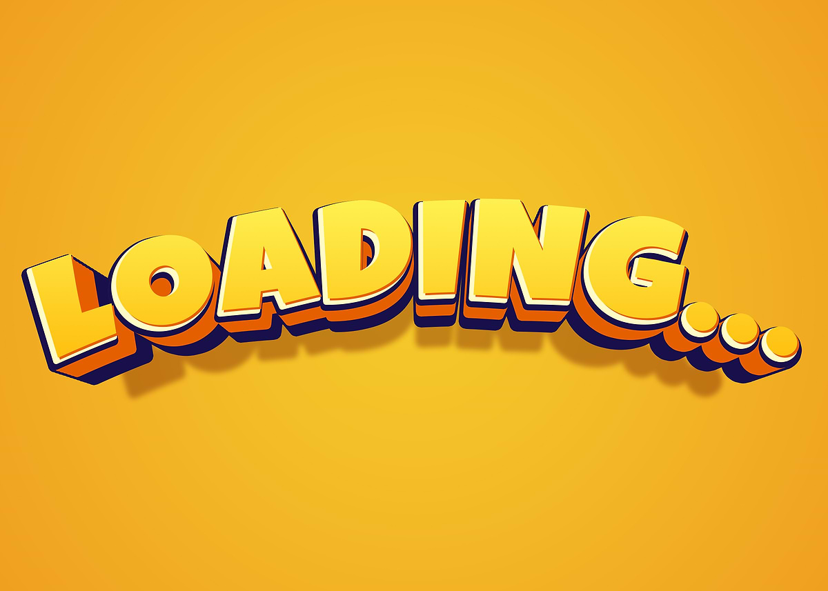 'Loading Text with Dots' Poster, picture, metal print, paint by Ran Zty ...