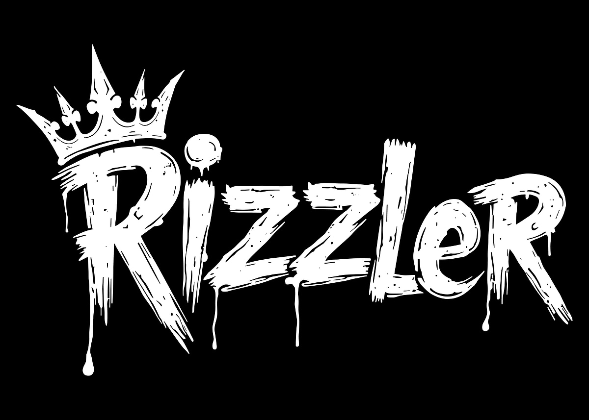 'Rizzler Graffiti Poster, Dripping Street Art Logo Print, Urban Black ...