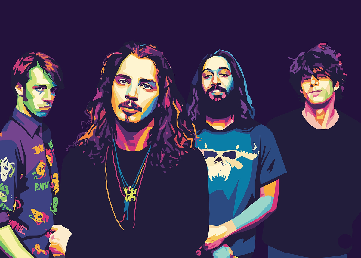 'Grunge Rock Band Portrait' Poster, picture, metal print, paint by Leo ...