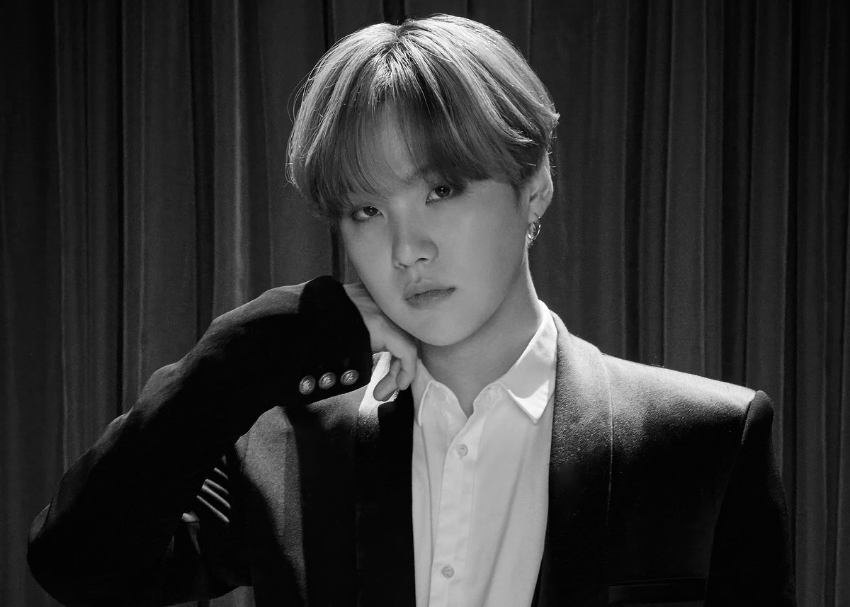 'Black and White Portrait of a Suga in a Suit' Poster, picture, metal ...