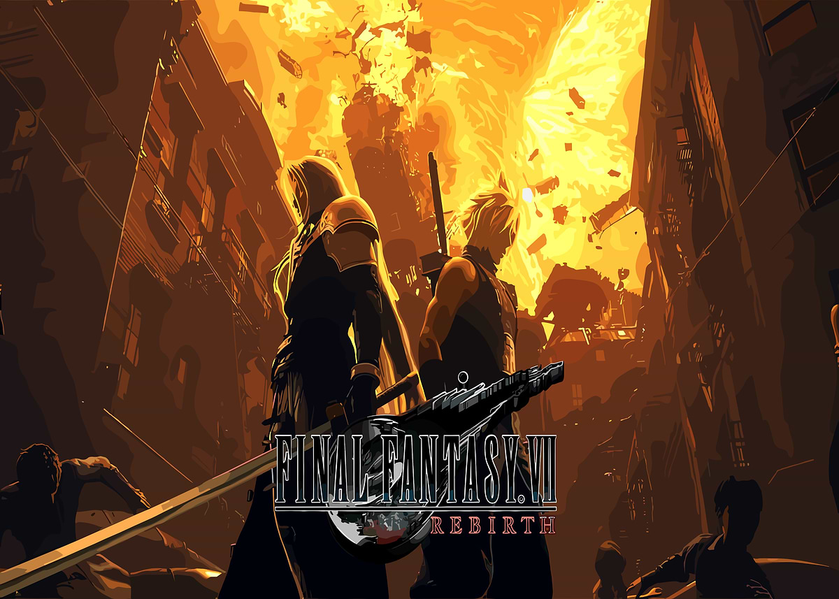 'Final Fantasy VII Rebirth Key Art' Poster, picture, metal print, paint ...