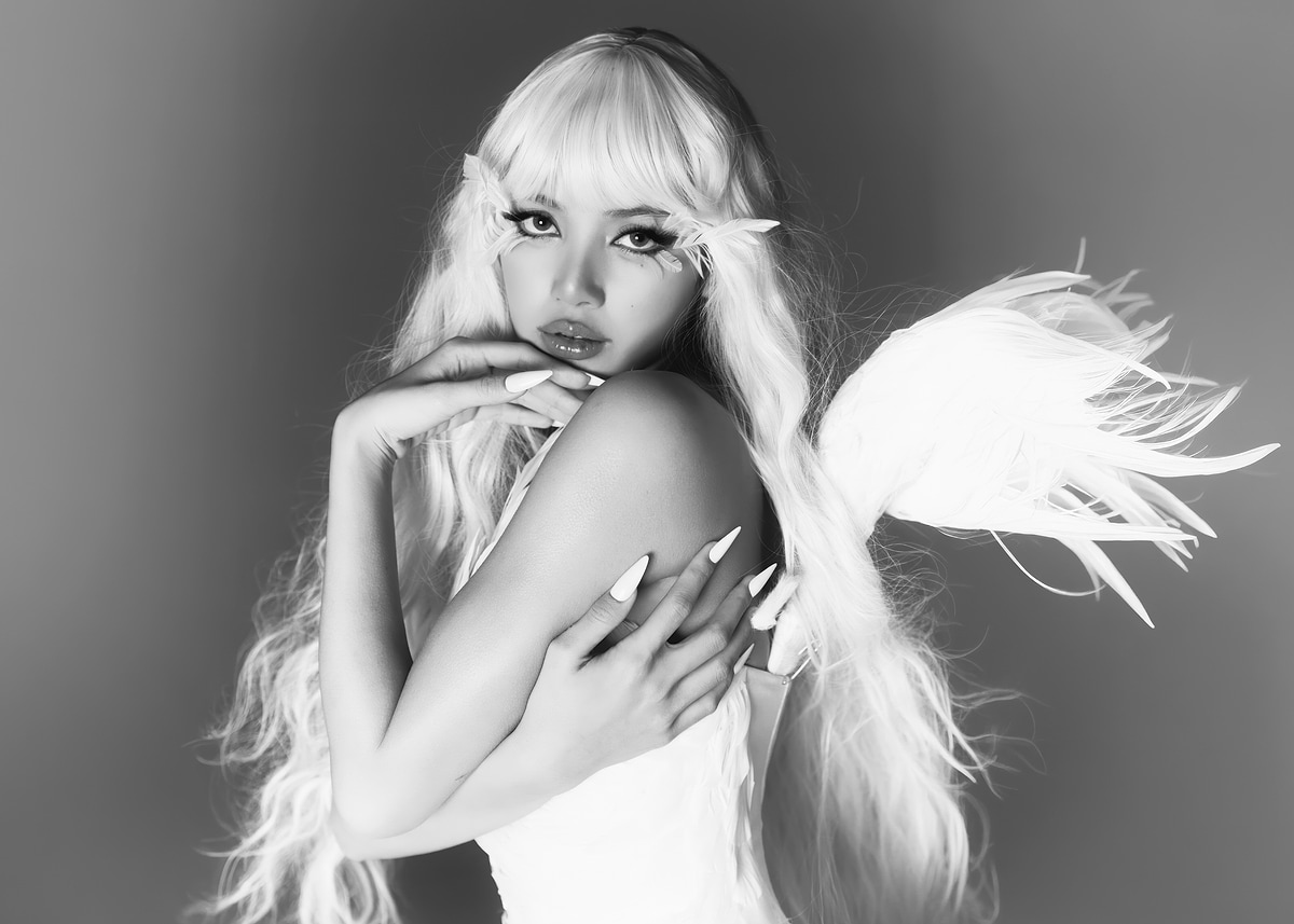'Black and White lisa Angelic Portrait' Poster, picture, metal print ...