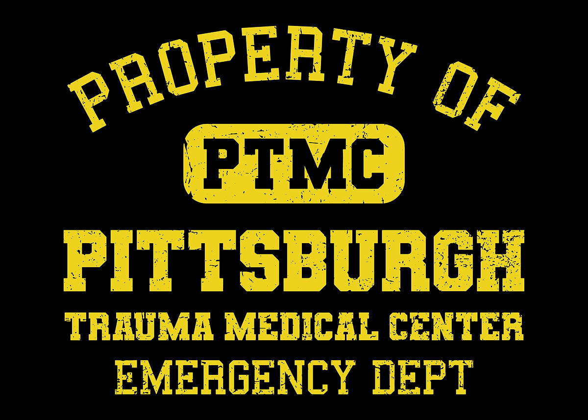 'PTMC Emergency Dept Poster, Vintage Trauma Medical Center Sign, Grunge ...