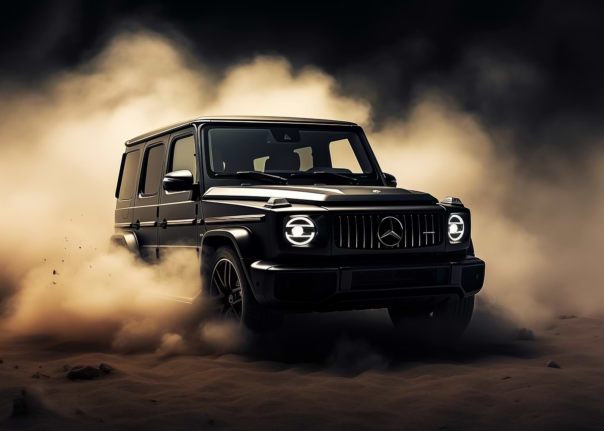 'Mercedes G Wagon in Dust' Poster, picture, metal print, paint by Roman ...